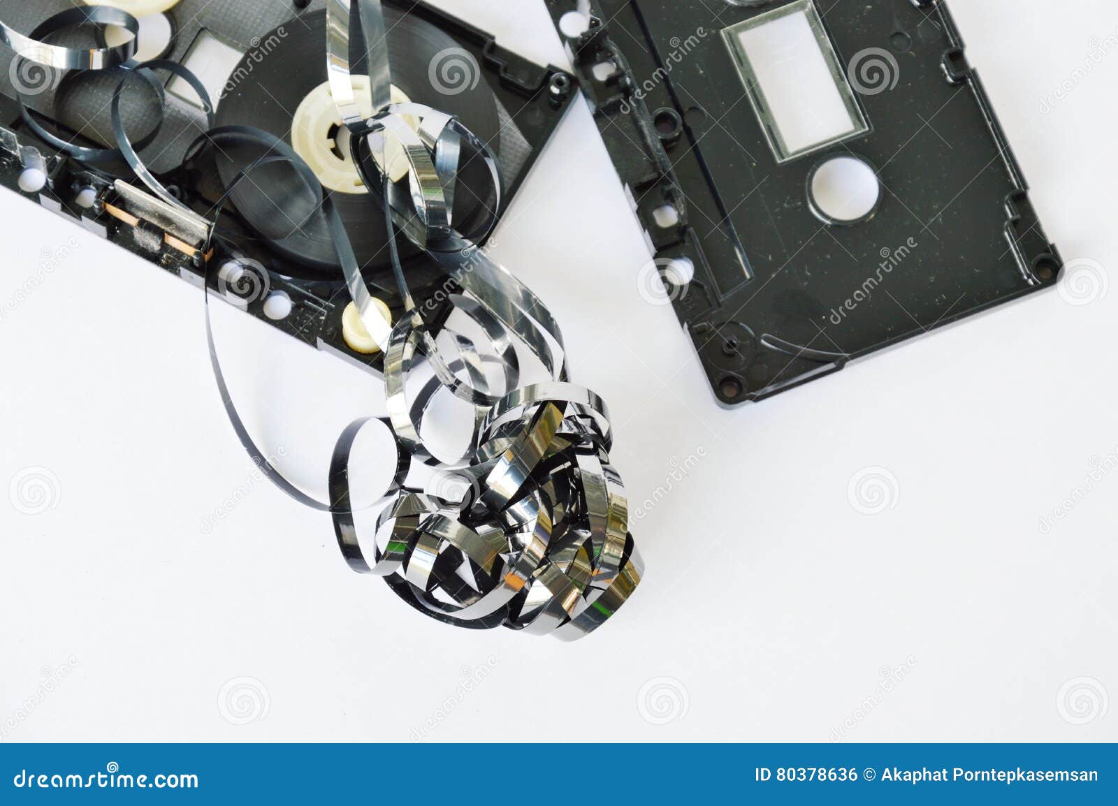 Roll Of Cassette Paper Tape With Shadow On White Paper. Roll Of Cash ...