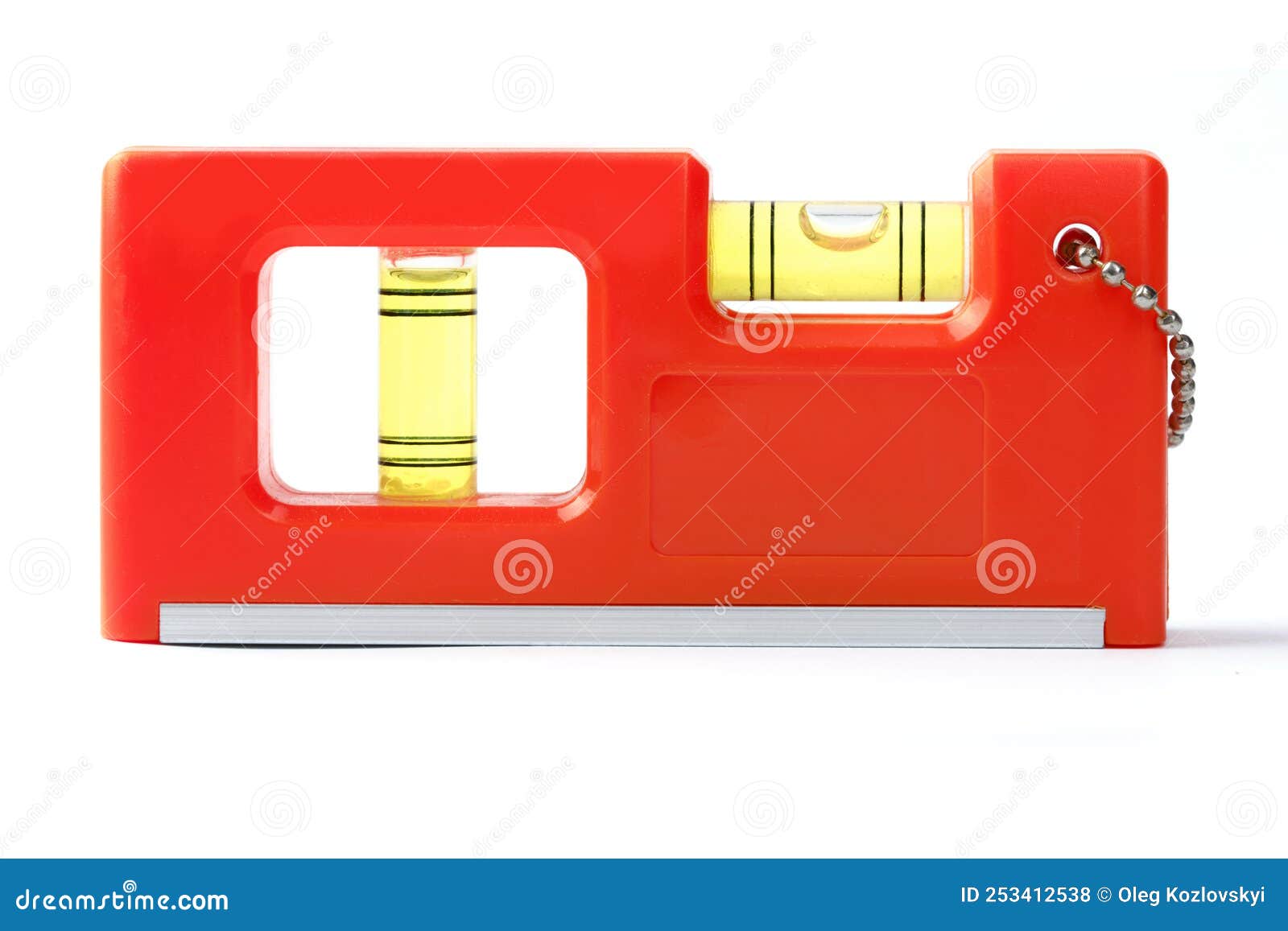 Magnetic Bubble Level Tool Isolated on White Background. Close-up Stock ...