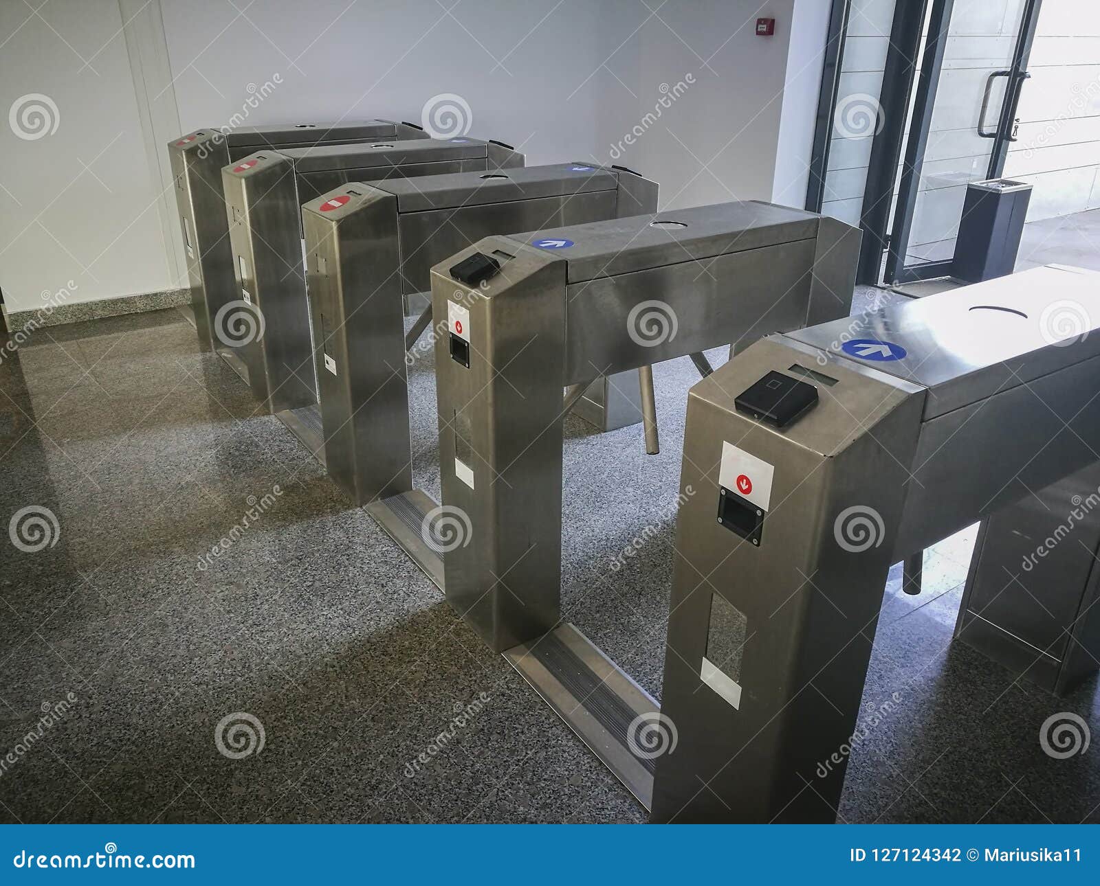 Magnetic Card Entrance Gateway Row Stock Photo - Image of entrance ...