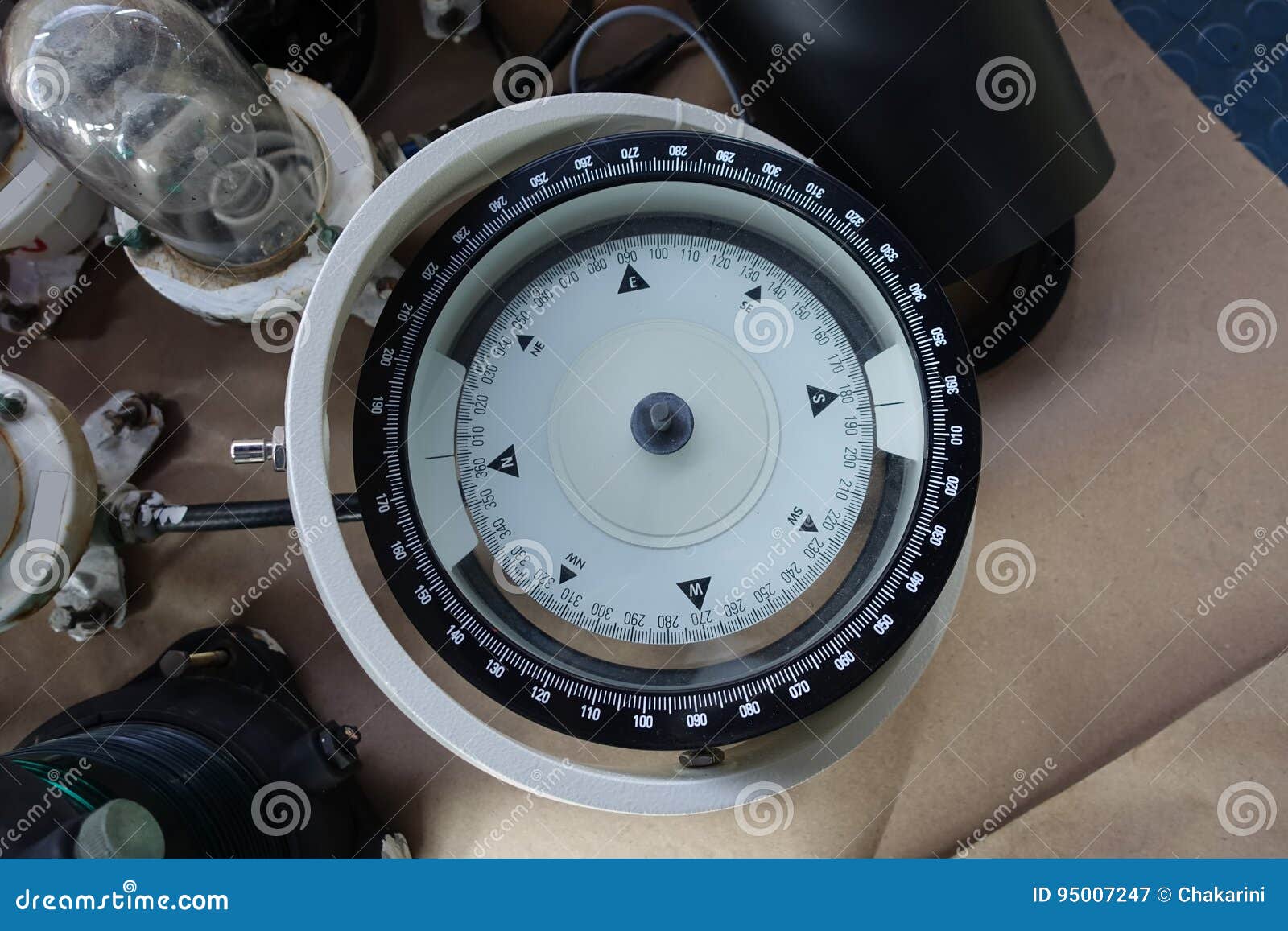 Magnetic Compass on Commercial Vessel. Stock Image - Image of repairing ...