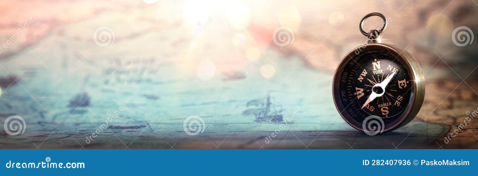 Travel Time. Route Navigation and Terrain Orientation Stock Photo ...