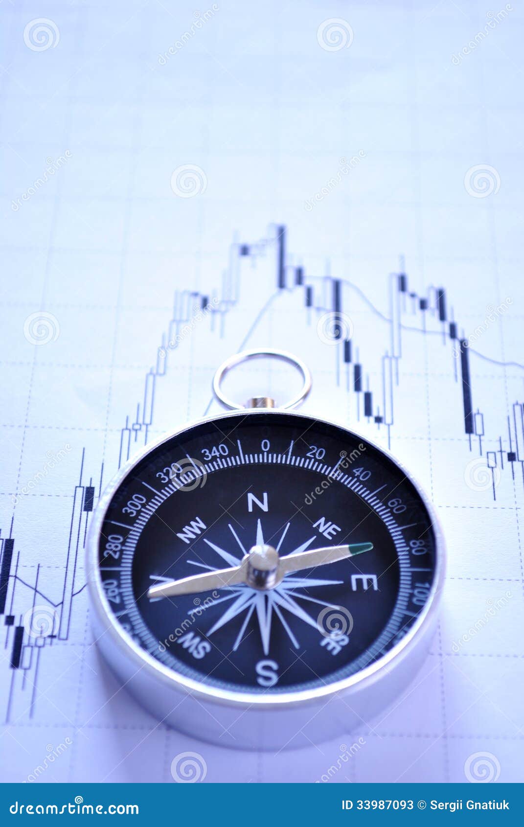 Magnetic Compass on a Graph Stock Image - Image of performance ...