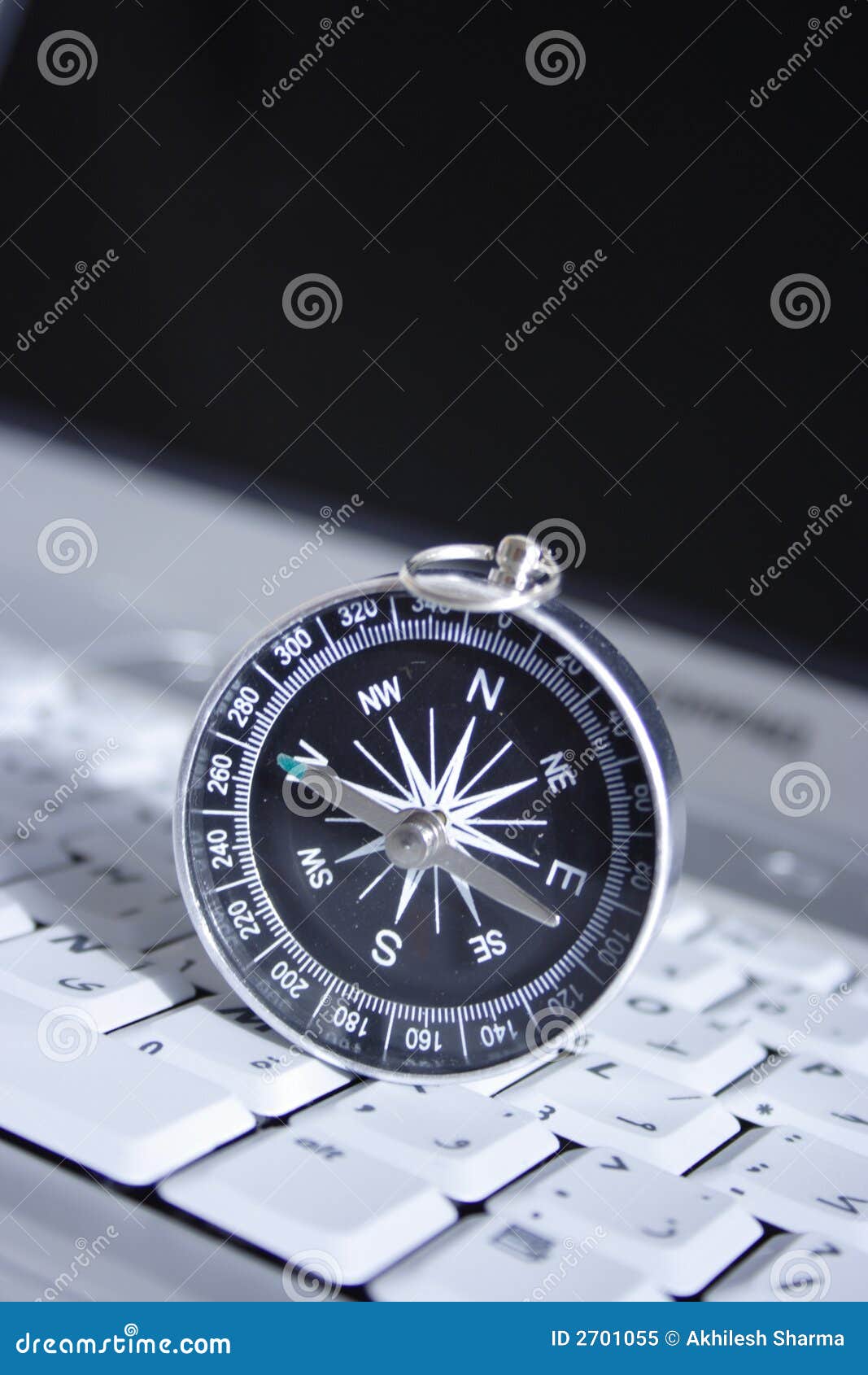 Magnetic Compass on a Laptop Stock Image - Image of internet, search ...