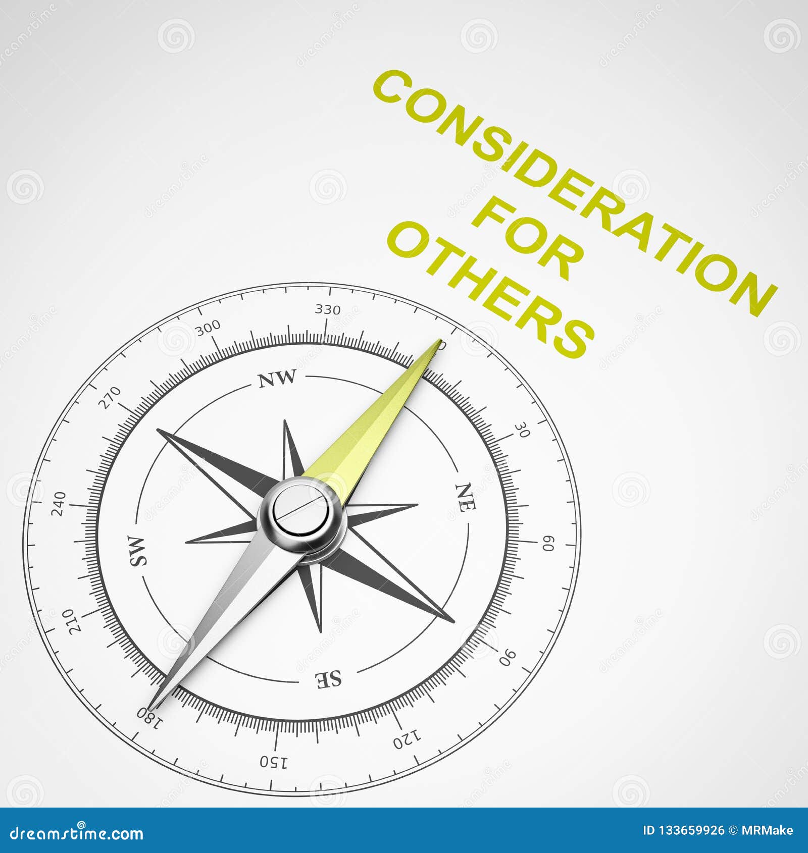 Compass on White Background, Consideration for Others Concept Stock ...