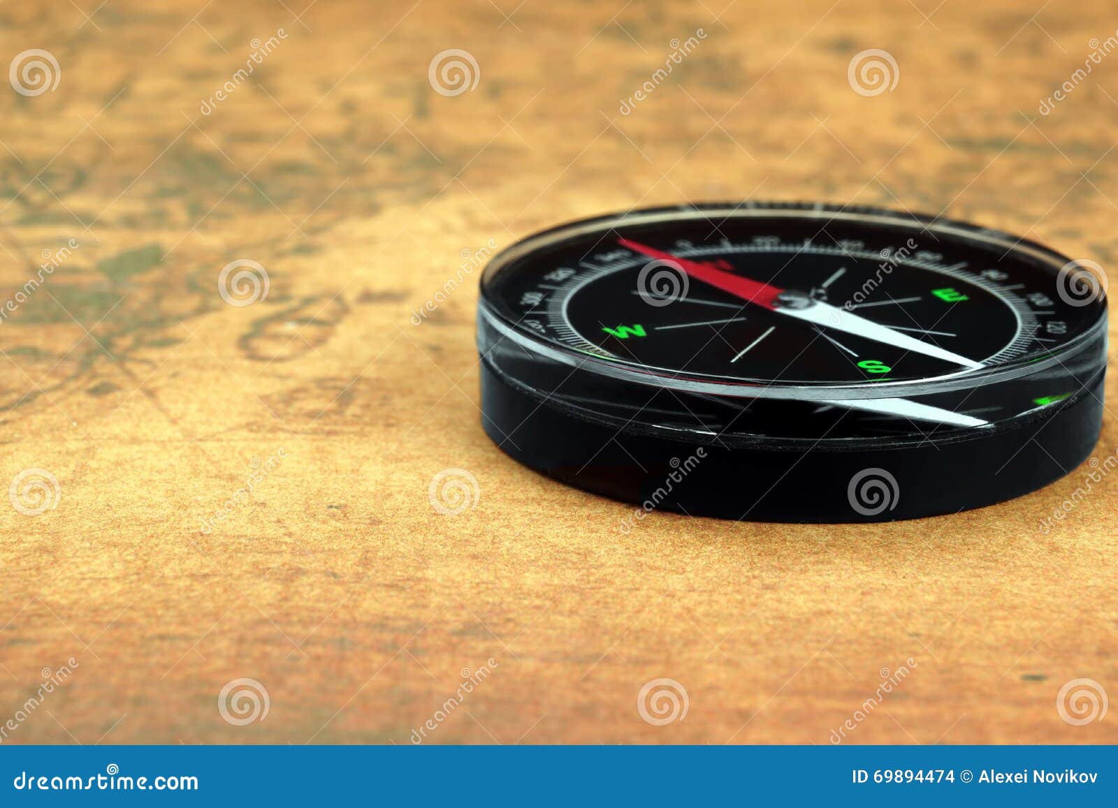 Magnetic Compass on the Old Map Stock Photo - Image of ancient ...