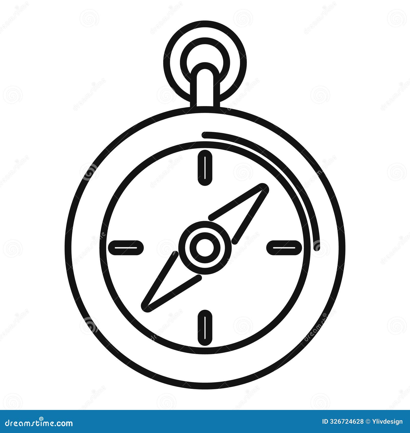 Magnetic Compass And Location Marking On World Map For Adventure And ...