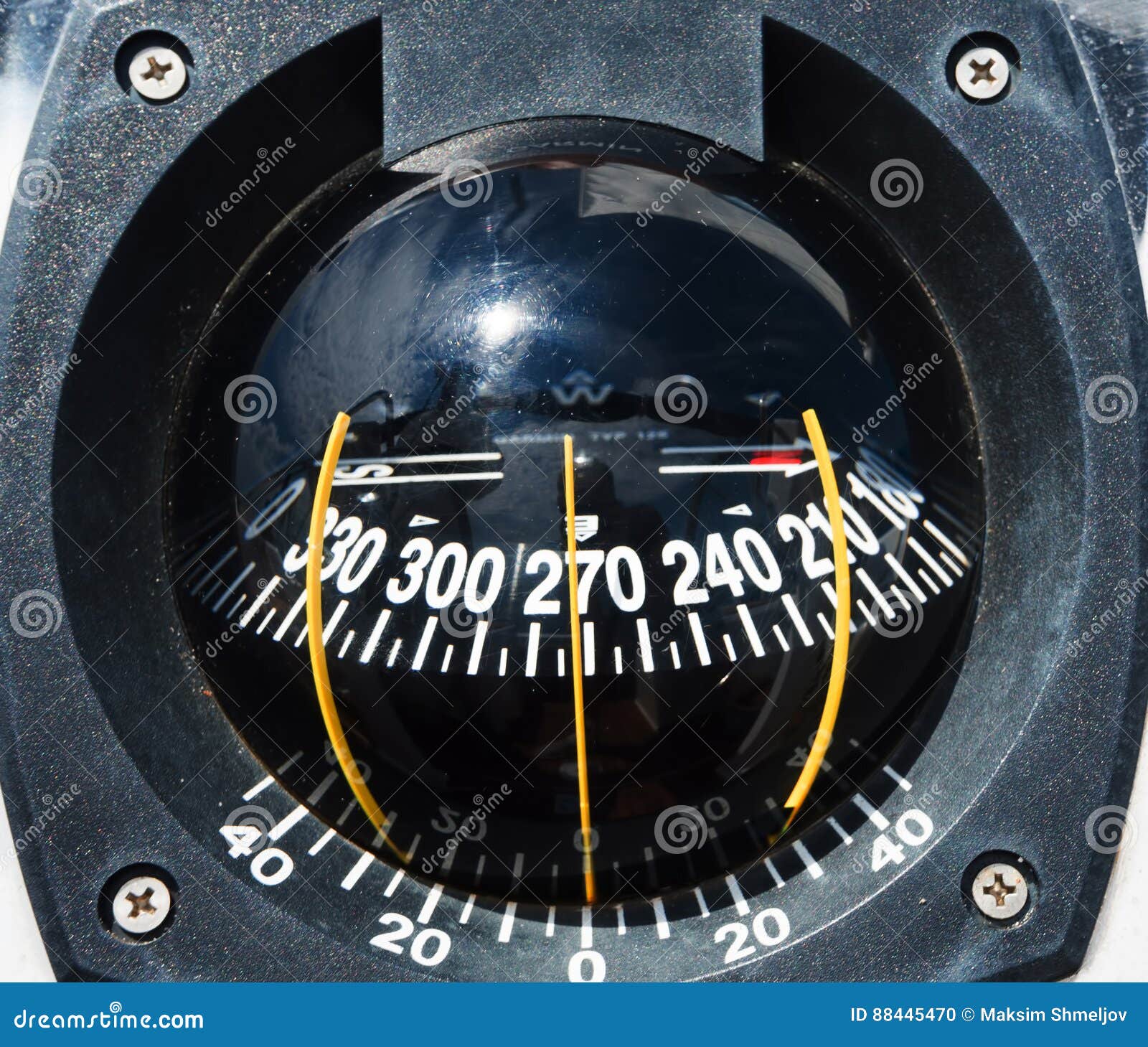 Magnetic Compass for Trips. Stock Photo - Image of journey, guide: 88445470
