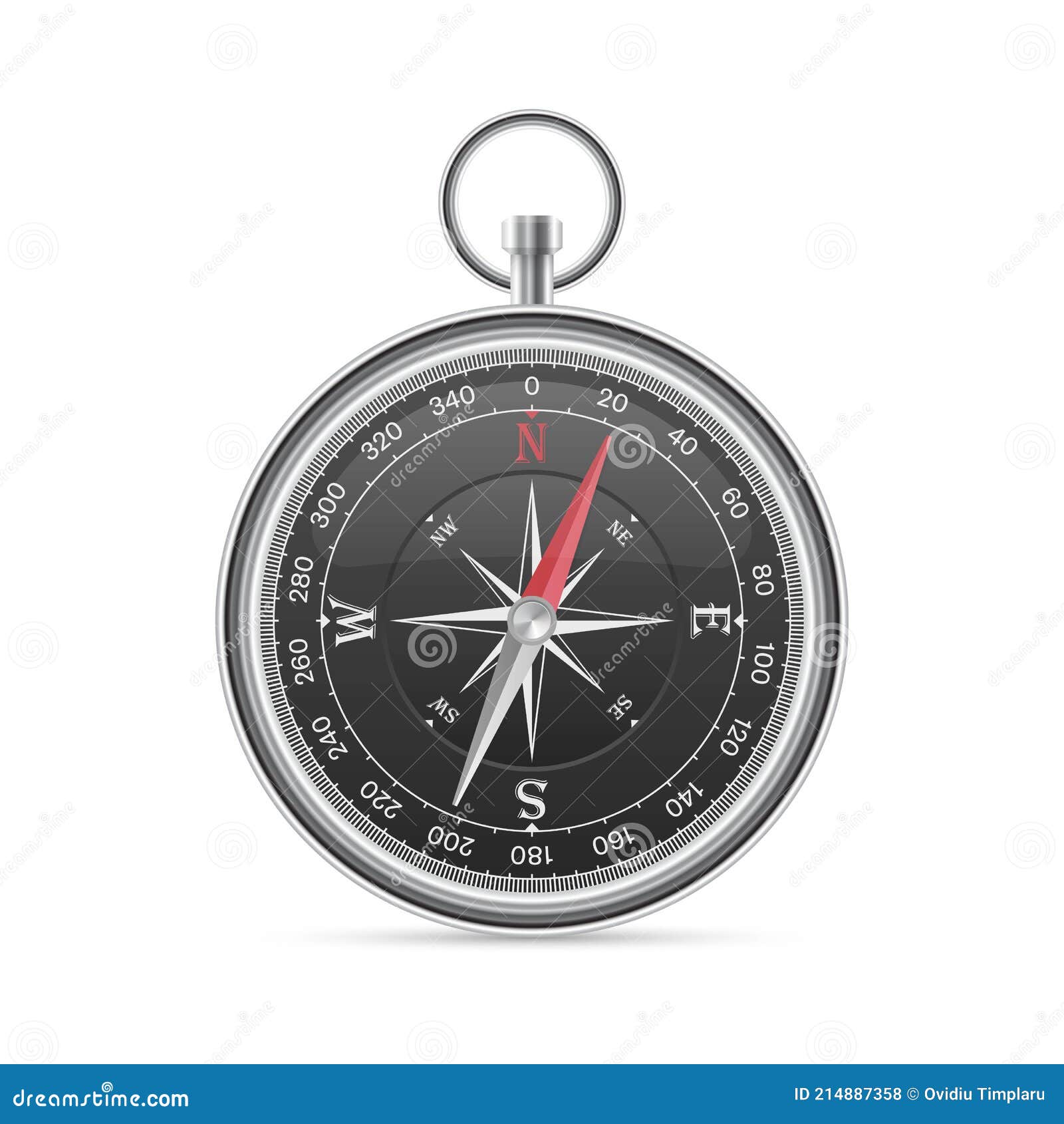 Magnetic Compass Vector Illustration Isolated on White Background Stock ...