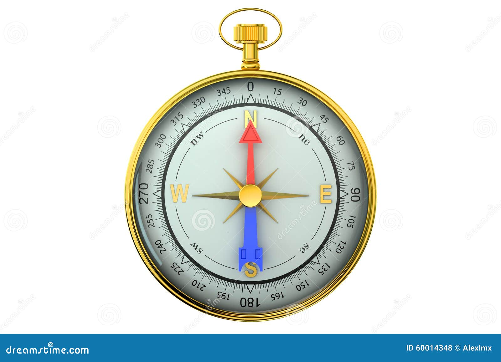 Magnetic Compass View Front Stock Illustration - Illustration of metal ...