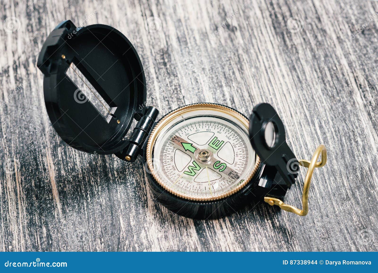 Magnetic Compass on a Wooden Table Stock Photo - Image of navigate ...