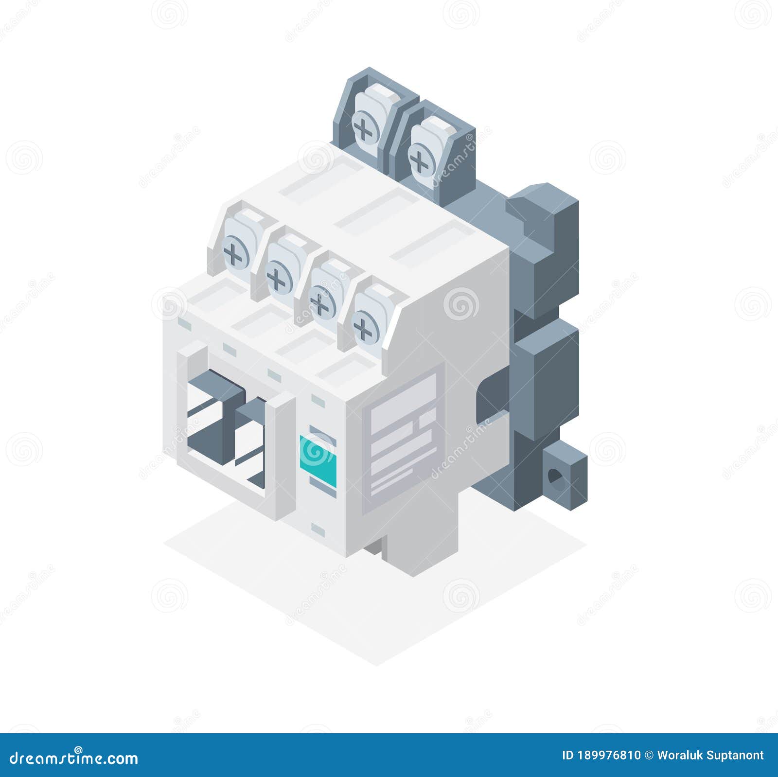 Magnetic Contactor Plc Isometric Designed Stock Vector - Illustration ...