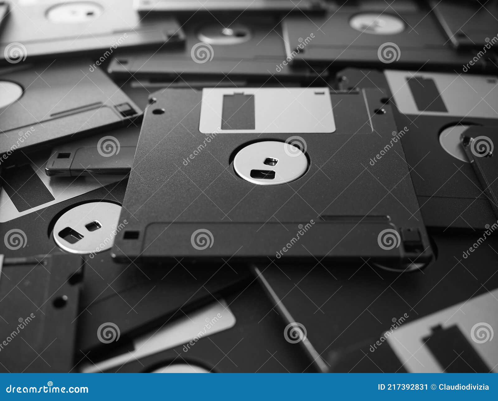 Magnetic Disc Aka Diskette in Black and White Stock Image - Image of ...