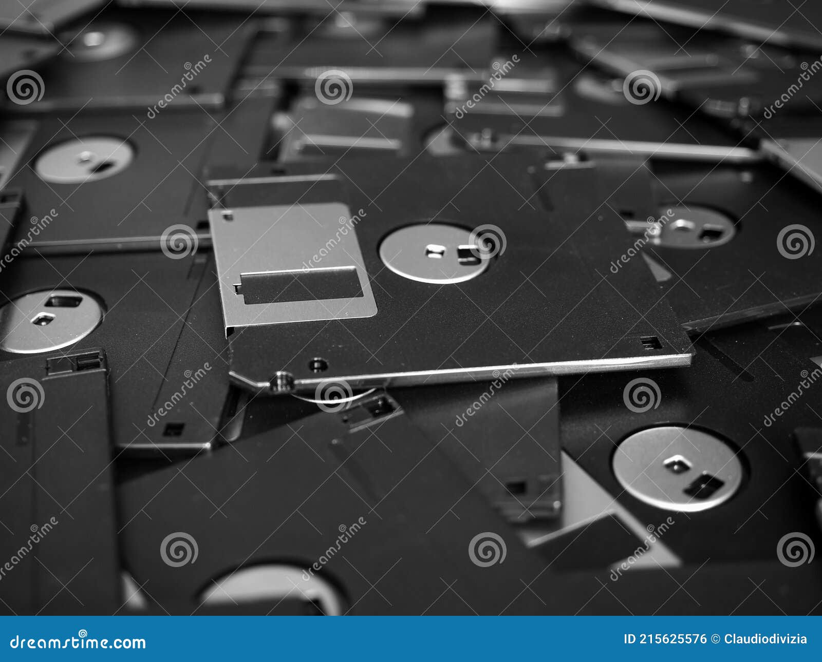 Magnetic Disc Aka Diskette in Black and White Stock Photo - Image of ...