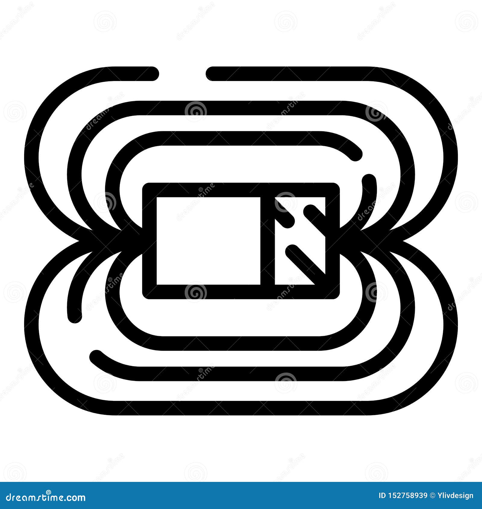 Magnetic Field Icon, Outline Style Stock Vector - Illustration of ...