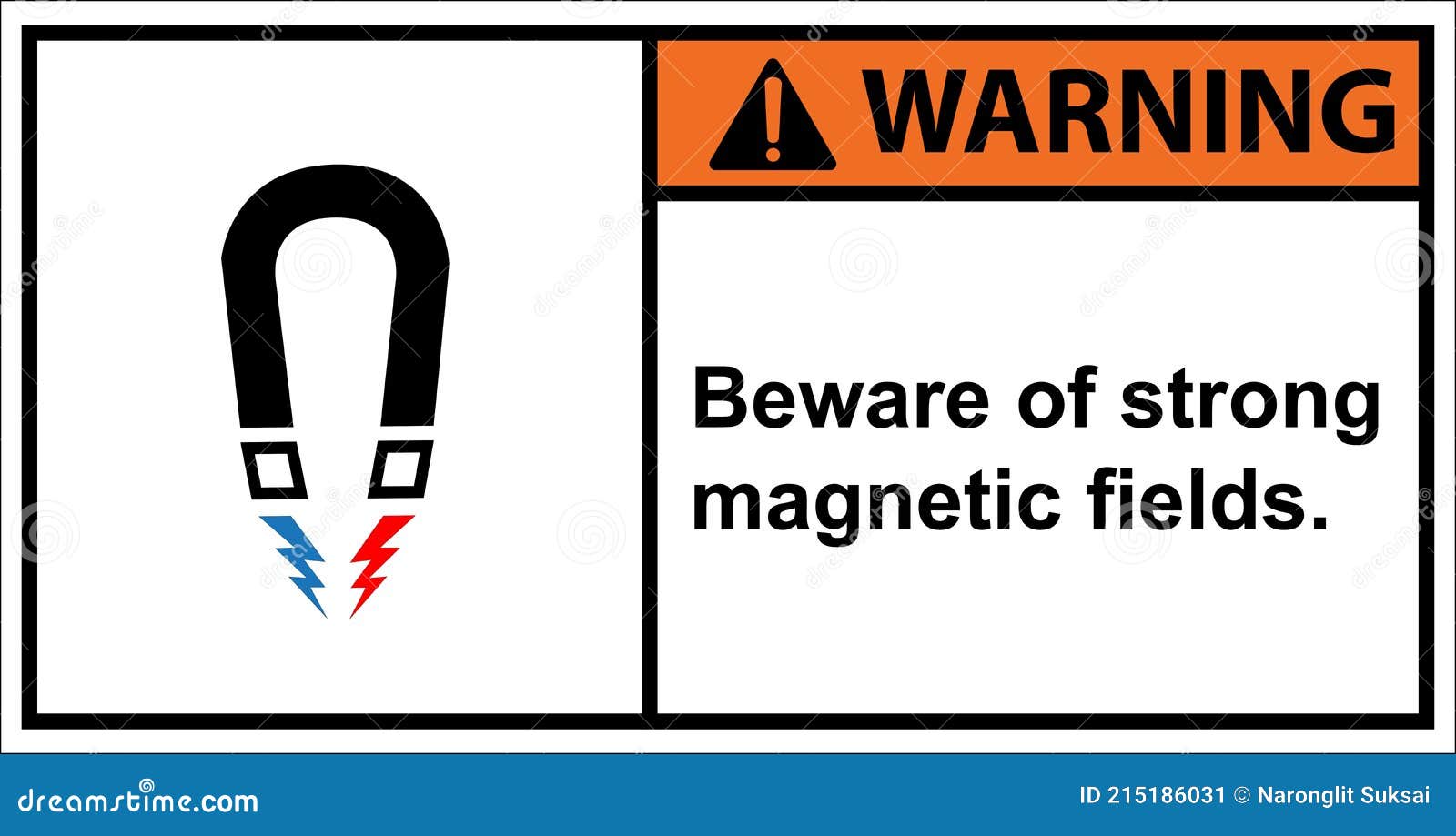 Magnetic Field Warning Sign.,Beware of Strong Magnetic Fields.,Warning ...