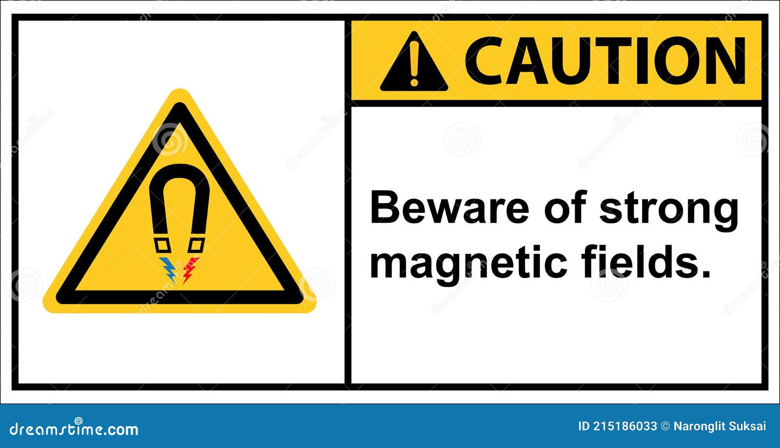 Caution Strong Magnetic Field Symbol Sign, Vector Illustration ...