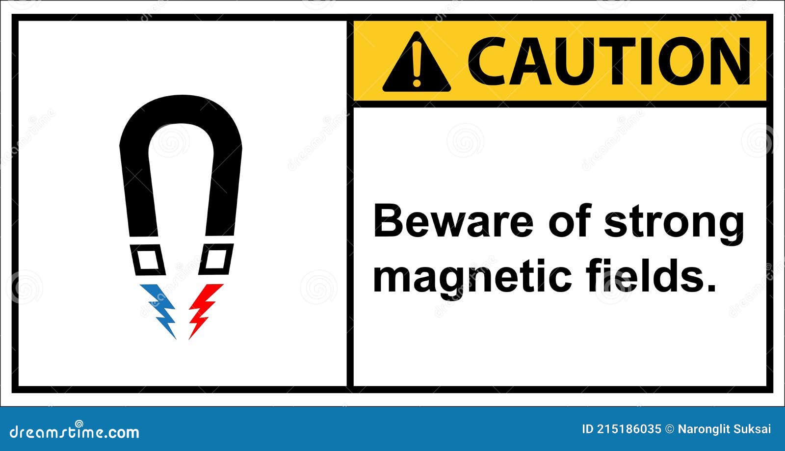Caution Strong Magnetic Field Symbol Sign, Vector Illustration ...