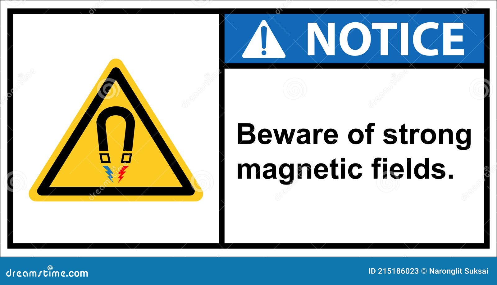 Magnetic Field Warning Sign.,Beware of Strong Magnetic Fields.,Notice ...