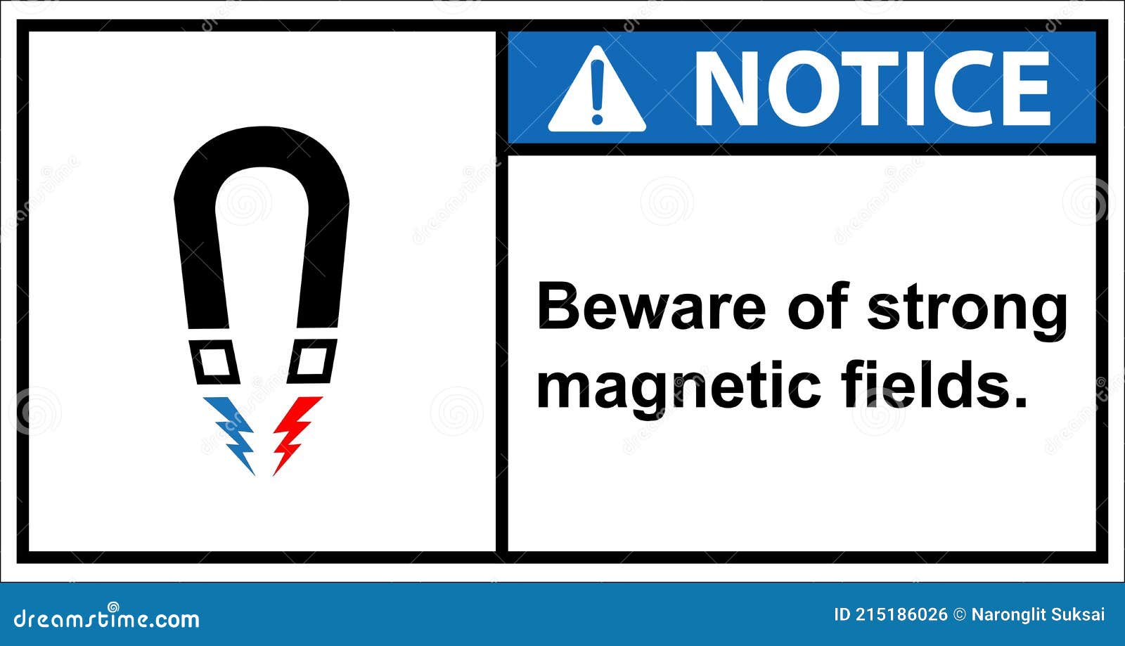 Magnetic Field Warning Sign.,Beware of Strong Magnetic Fields.,Notice ...