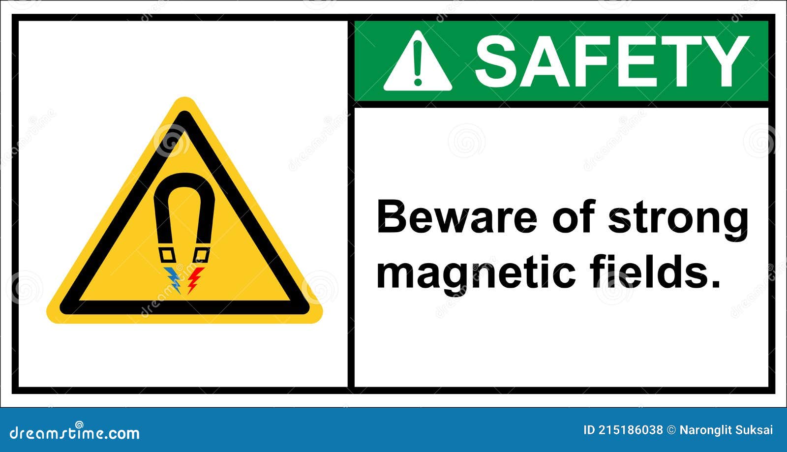 Magnetic Field Warning Sign.,Beware of Strong Magnetic Fields.,Safety ...