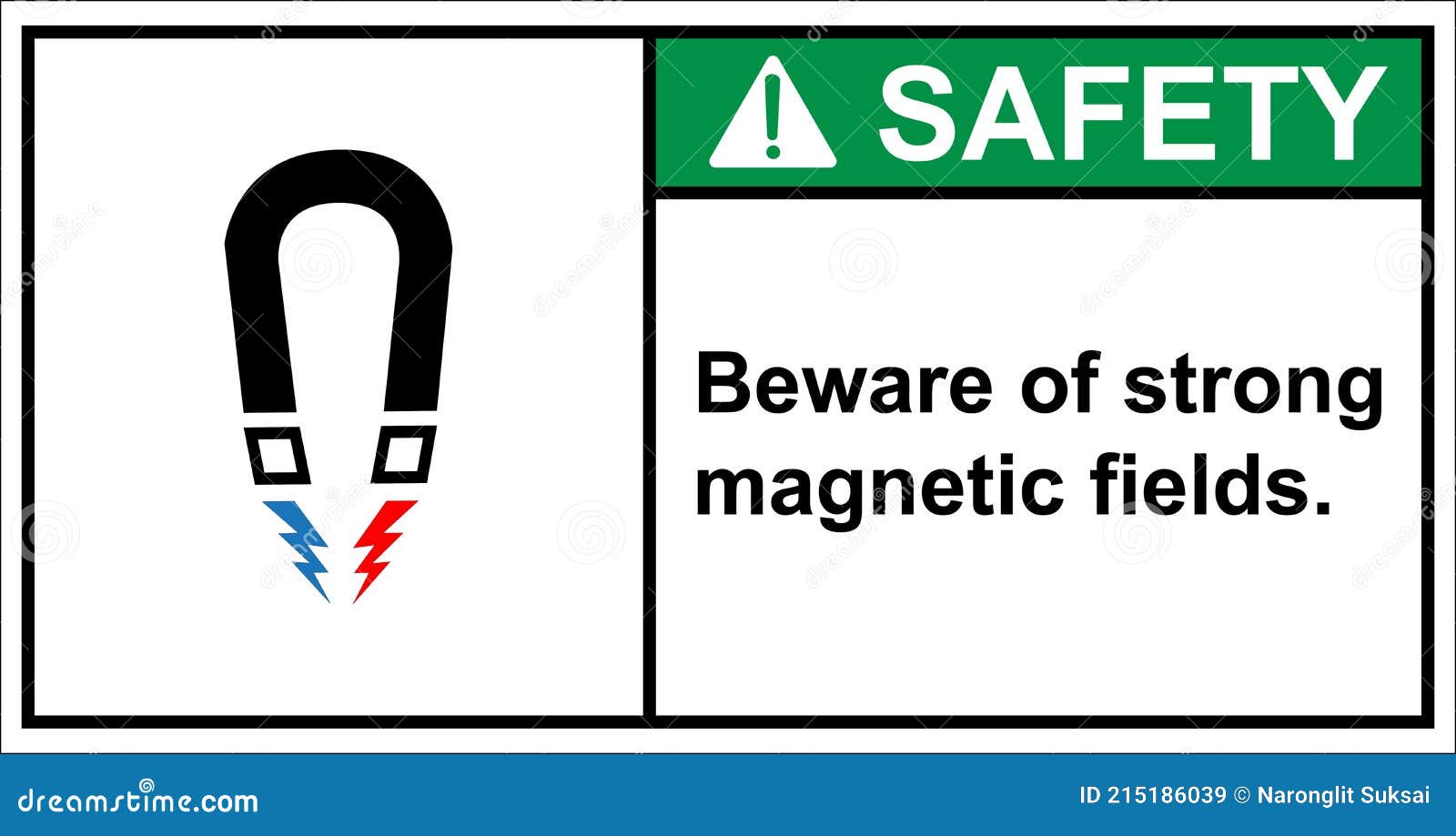 Magnetic Field Warning Sign.,Beware of Strong Magnetic Fields.,Safety ...