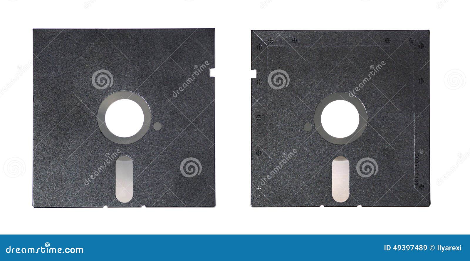 Magnetic Floppy Disk Top View and Back View. Stock Image - Image of ...