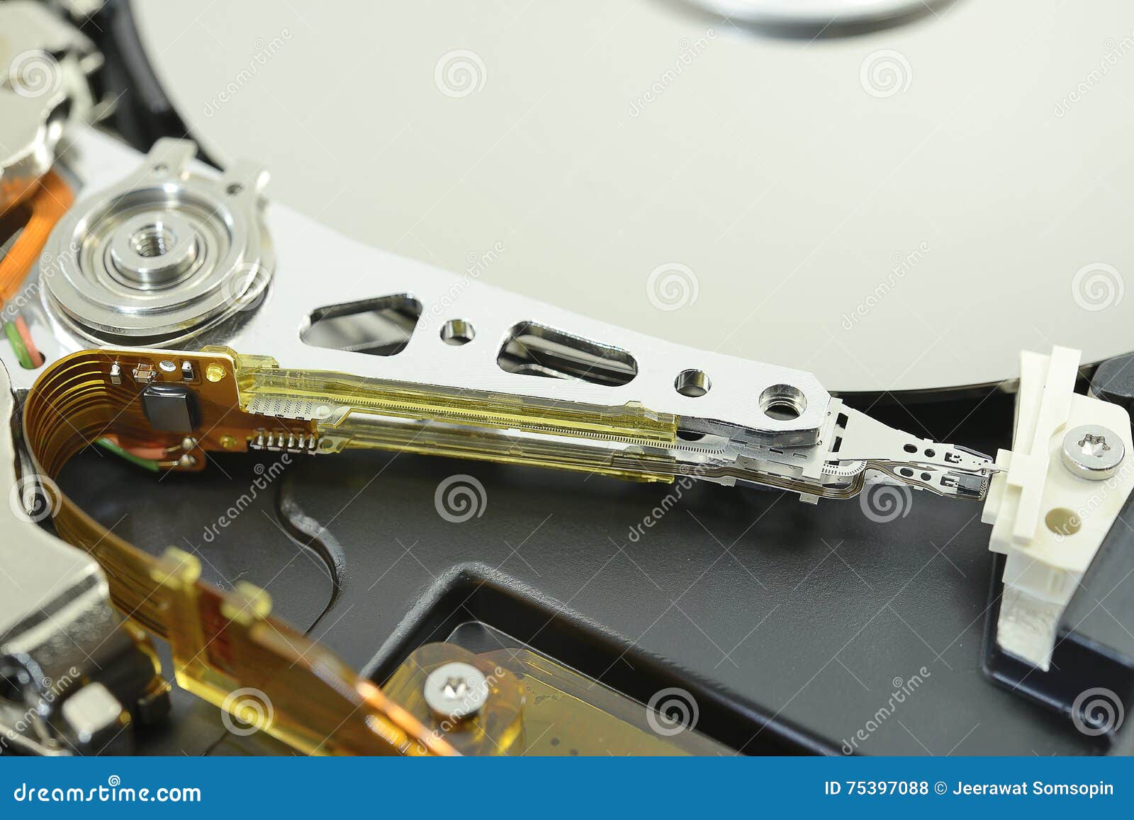 Magnetic Head of Hard Drive Stock Photo - Image of harddisk, circle ...