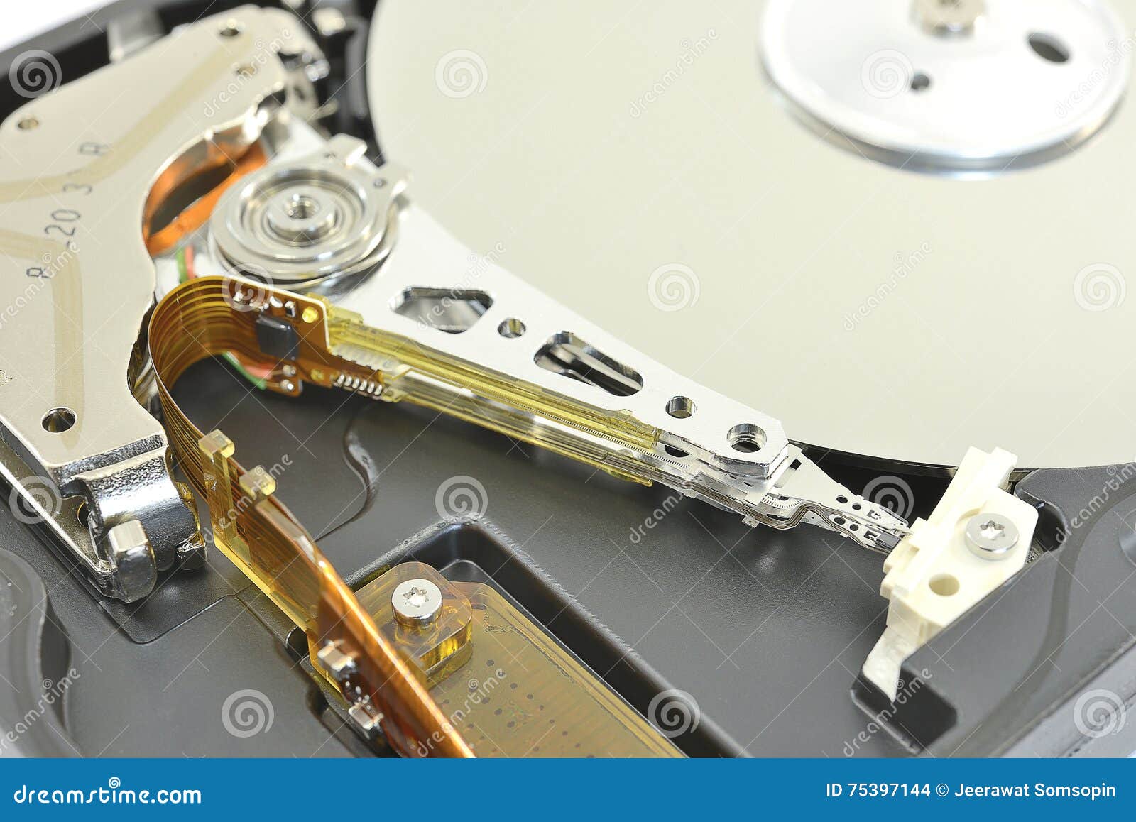 Magnetic Head of Hard Drive Stock Photo - Image of electronics, circle ...