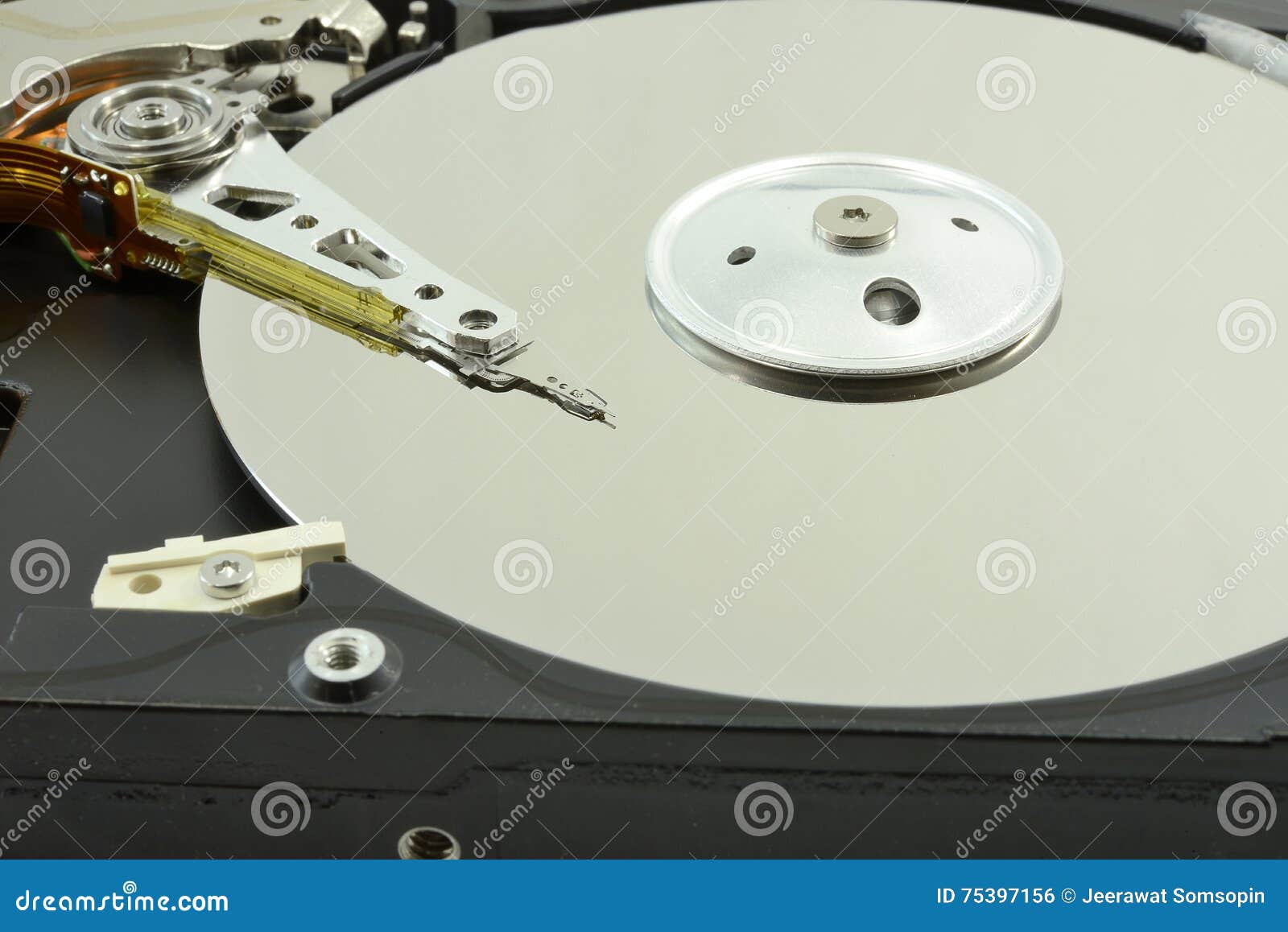 Magnetic Head of Hard Drive Stock Photo - Image of detail, internal ...
