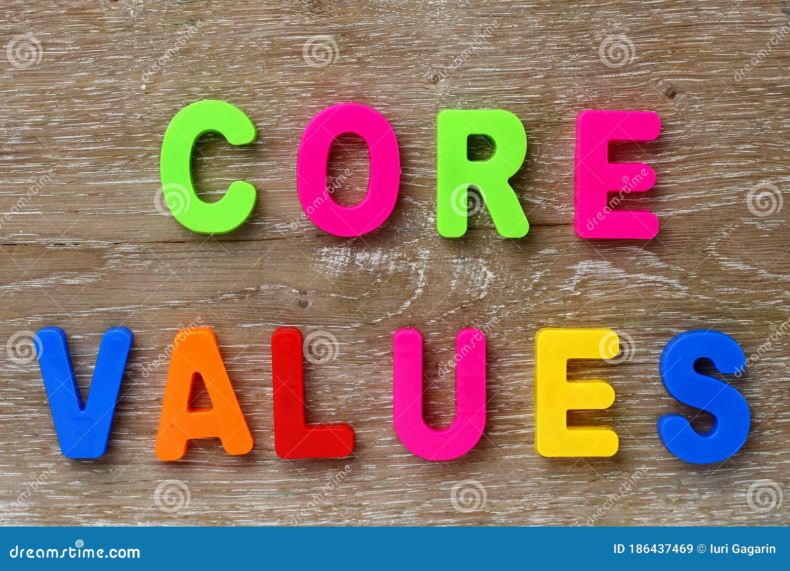 Magnetic Letters CORE VALUES Stock Image - Image of concept, block ...