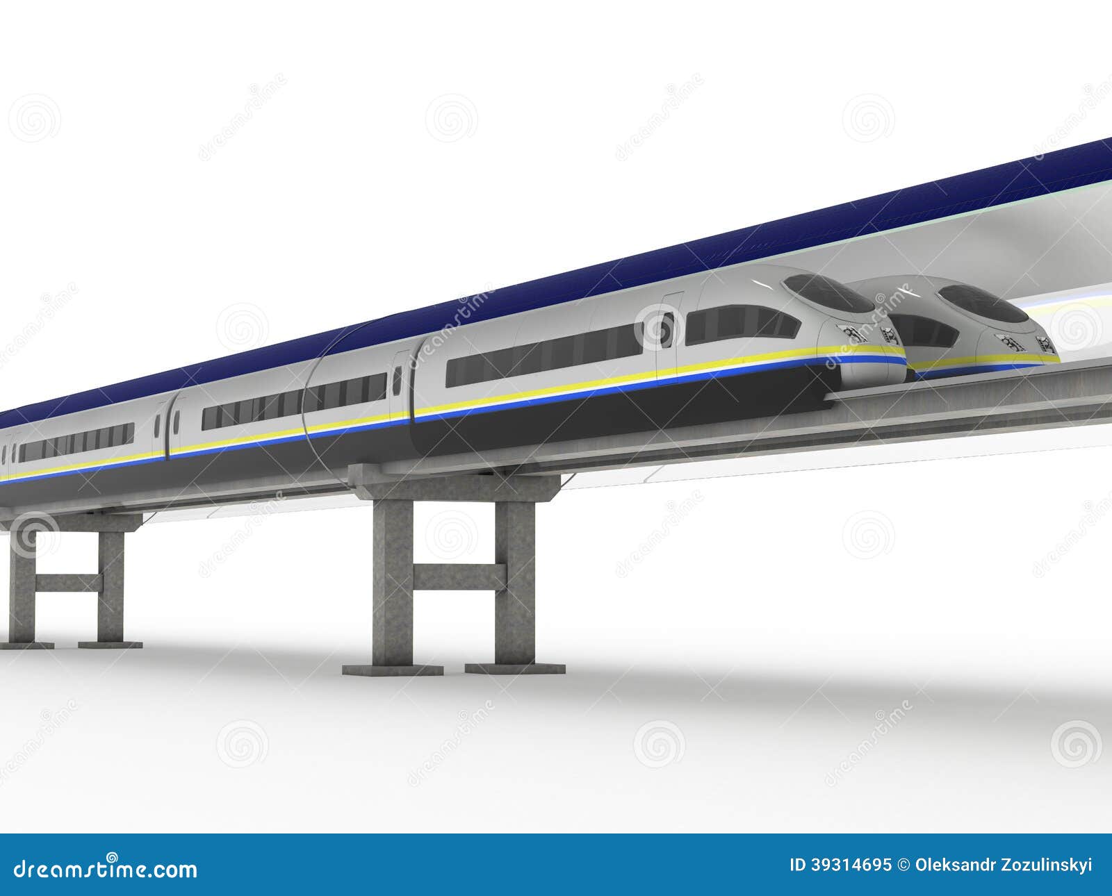 Magnetic Levitation Train with Solar Panels #5 Stock Illustration ...