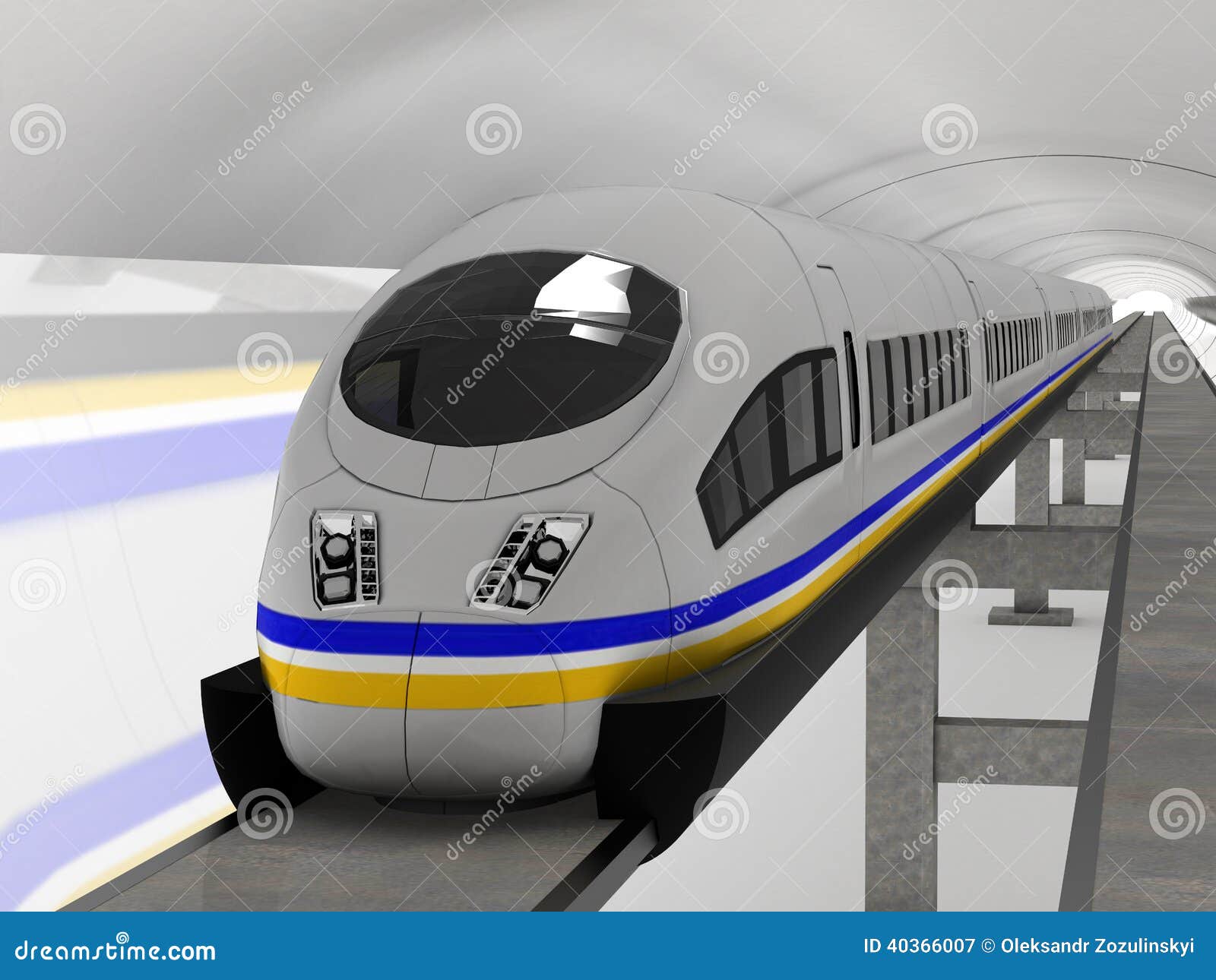 Magnetic Levitation Train Concept Illustration. Cartoon Vector ...