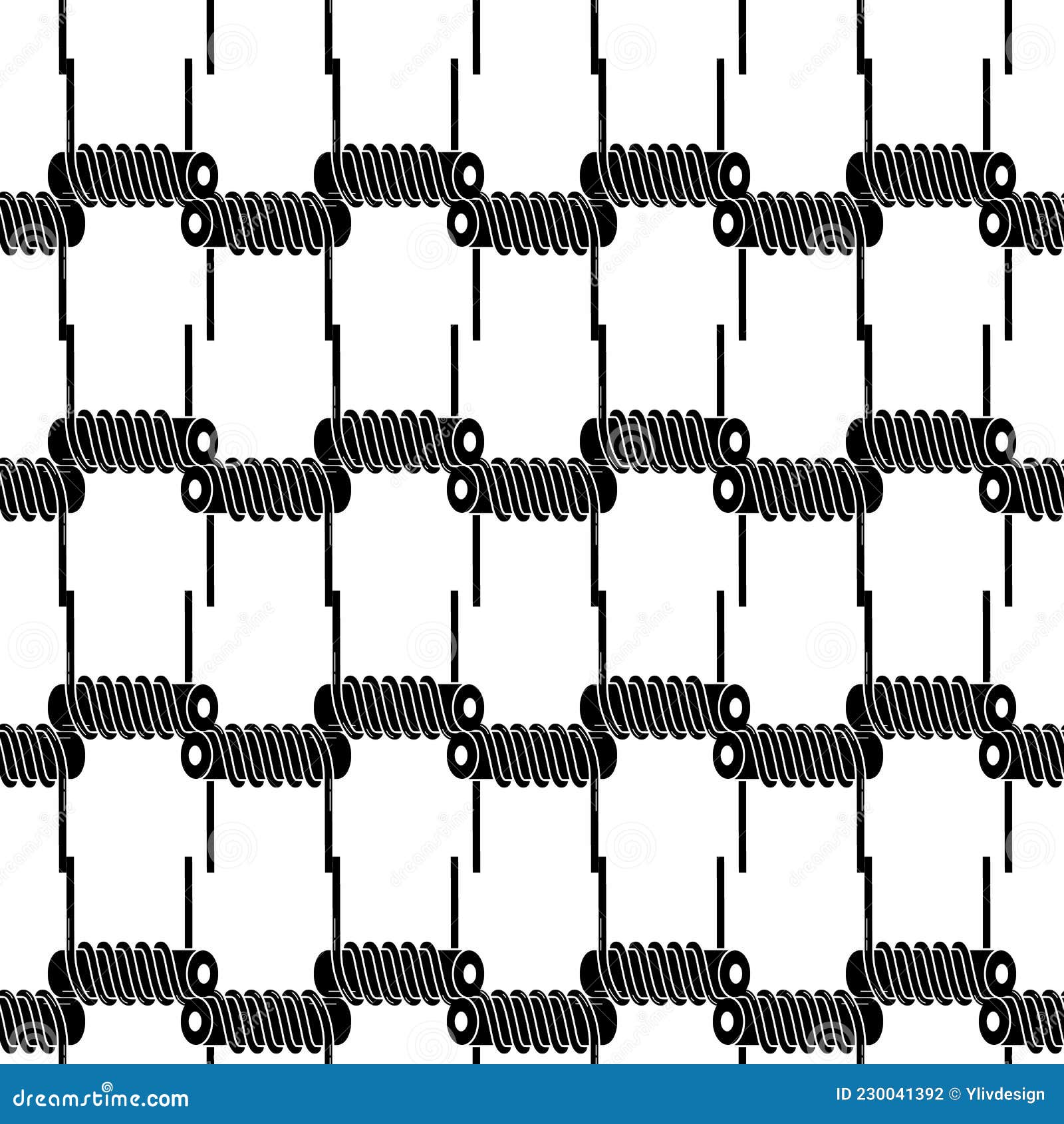 Magnetic Metal Spring Pattern Seamless Vector Stock Illustration ...