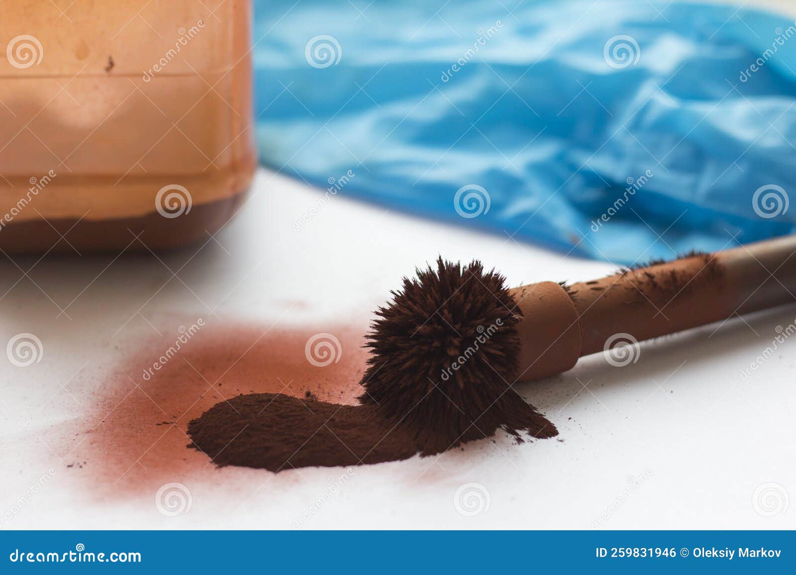 Magnetic Powder Brush, Rubber Glove, Powder Can Stock Photo - Image of ...