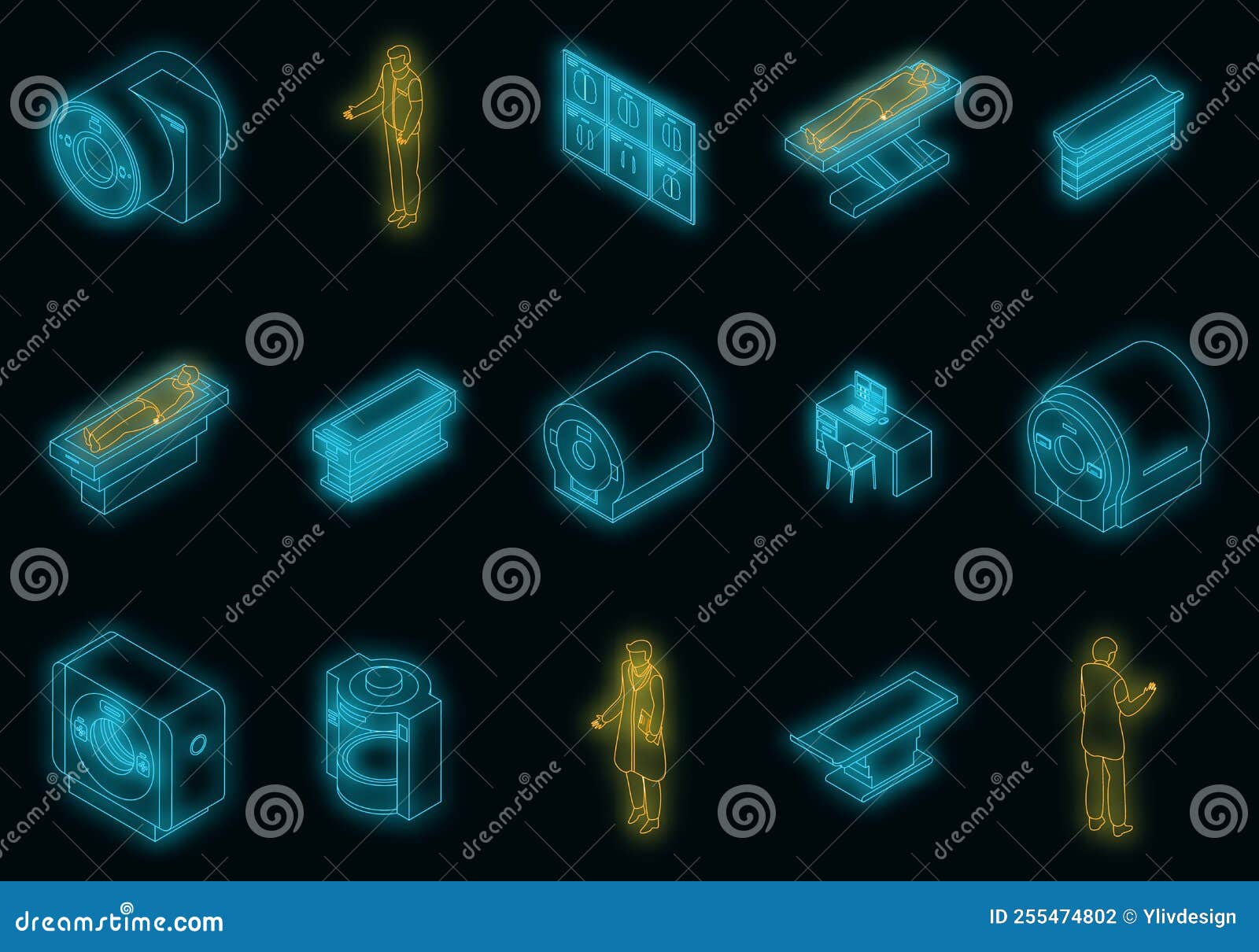 Magnetic Resonance Imaging Icons Set Vector Neon Stock Illustration ... Magnetic Resonance Imaging Icons Set Vector Neon Stock Illustration ...