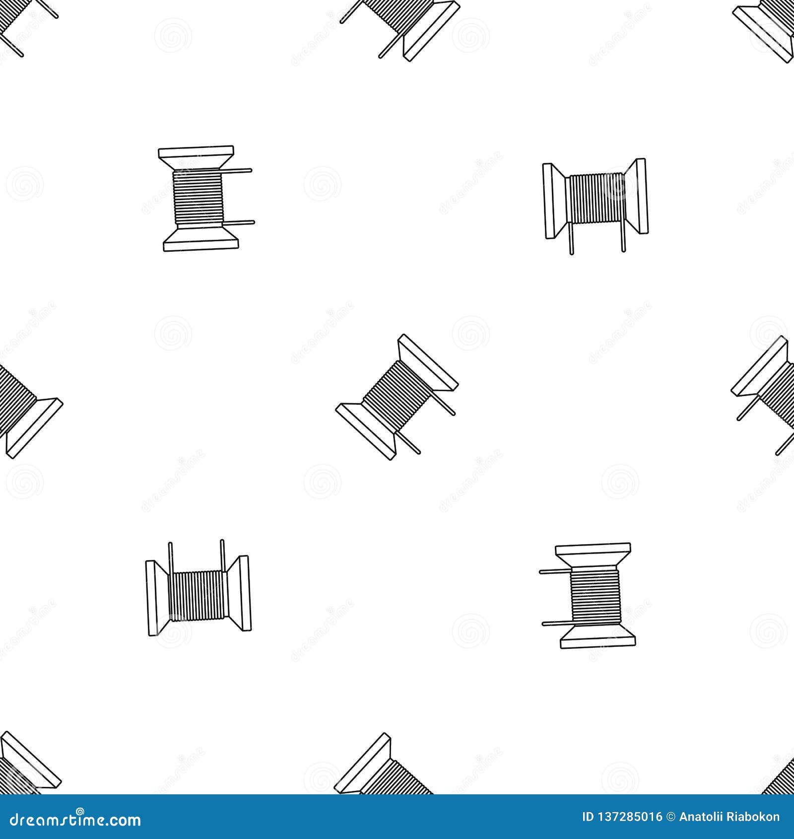 Magnetic Spring Coil Pattern Seamless Vector Stock Vector ...