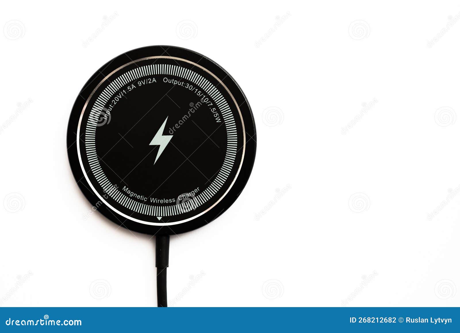 Magnetic Wireless Charger on White Background Stock Photo - Image of ...