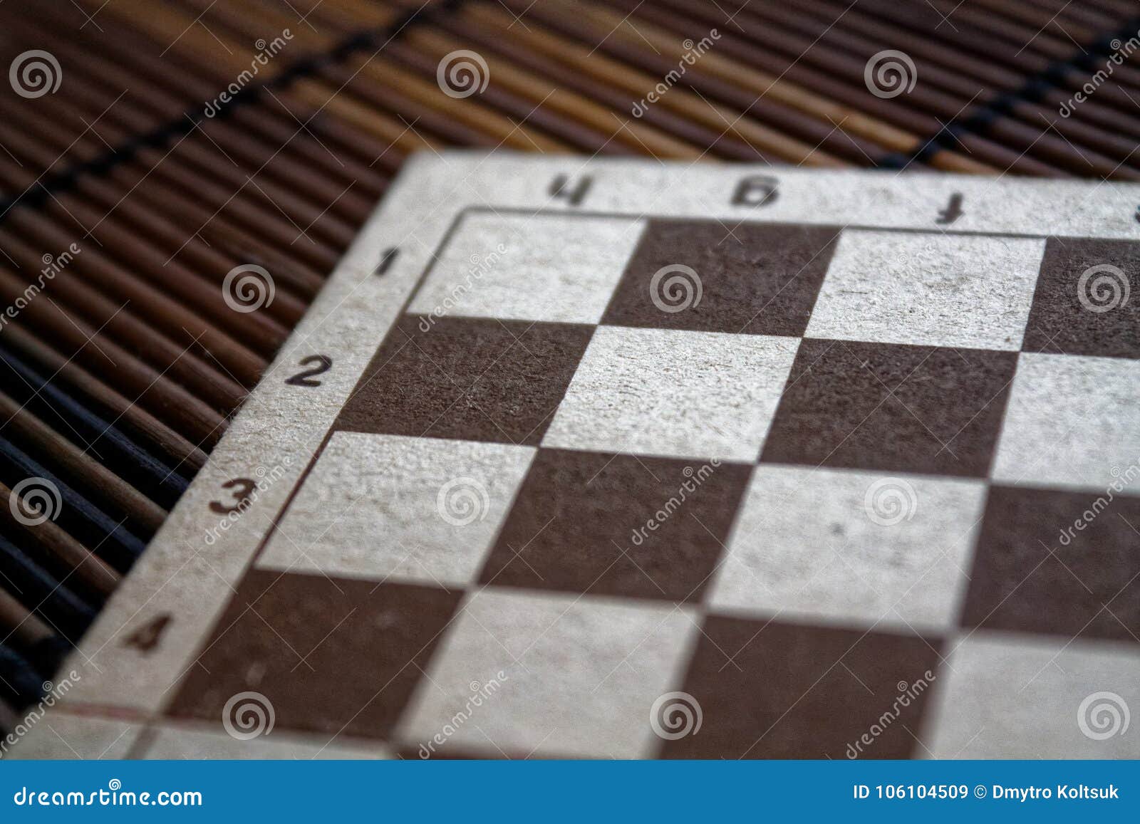 Magnetic Wooden Empty Chessboard with White and Brown Cells Stock Image ...