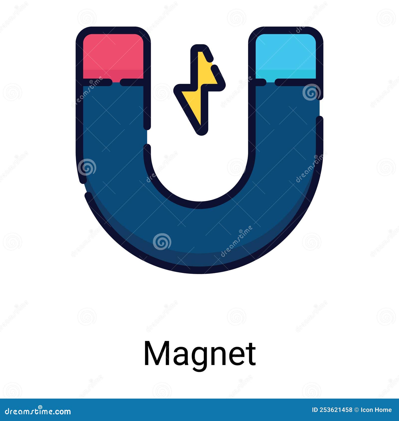Magnetism color line icon stock vector. Illustration of icon - 253621458