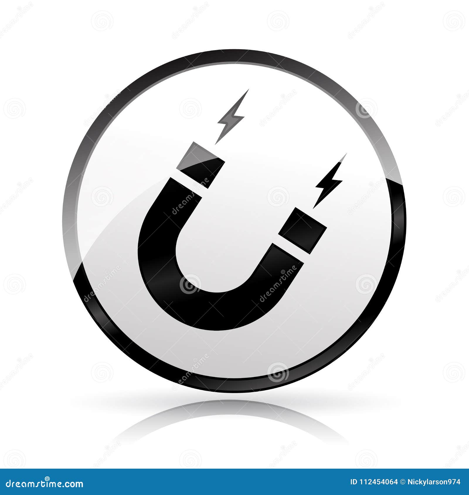 Magnetism Icon on White Background Stock Vector - Illustration of gray ...