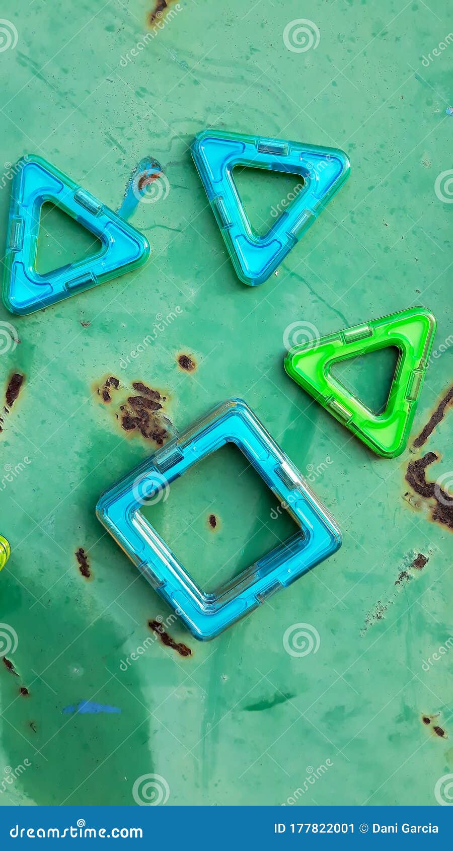Magnets with Geometric Shapes. Stock Image - Image of green, magnet ...