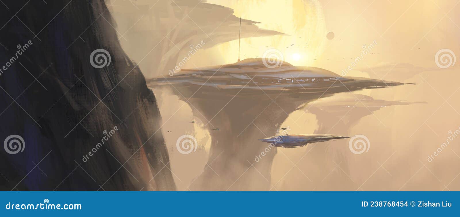 Magnificent Alien Building, 3D Illustration Stock Illustration ...