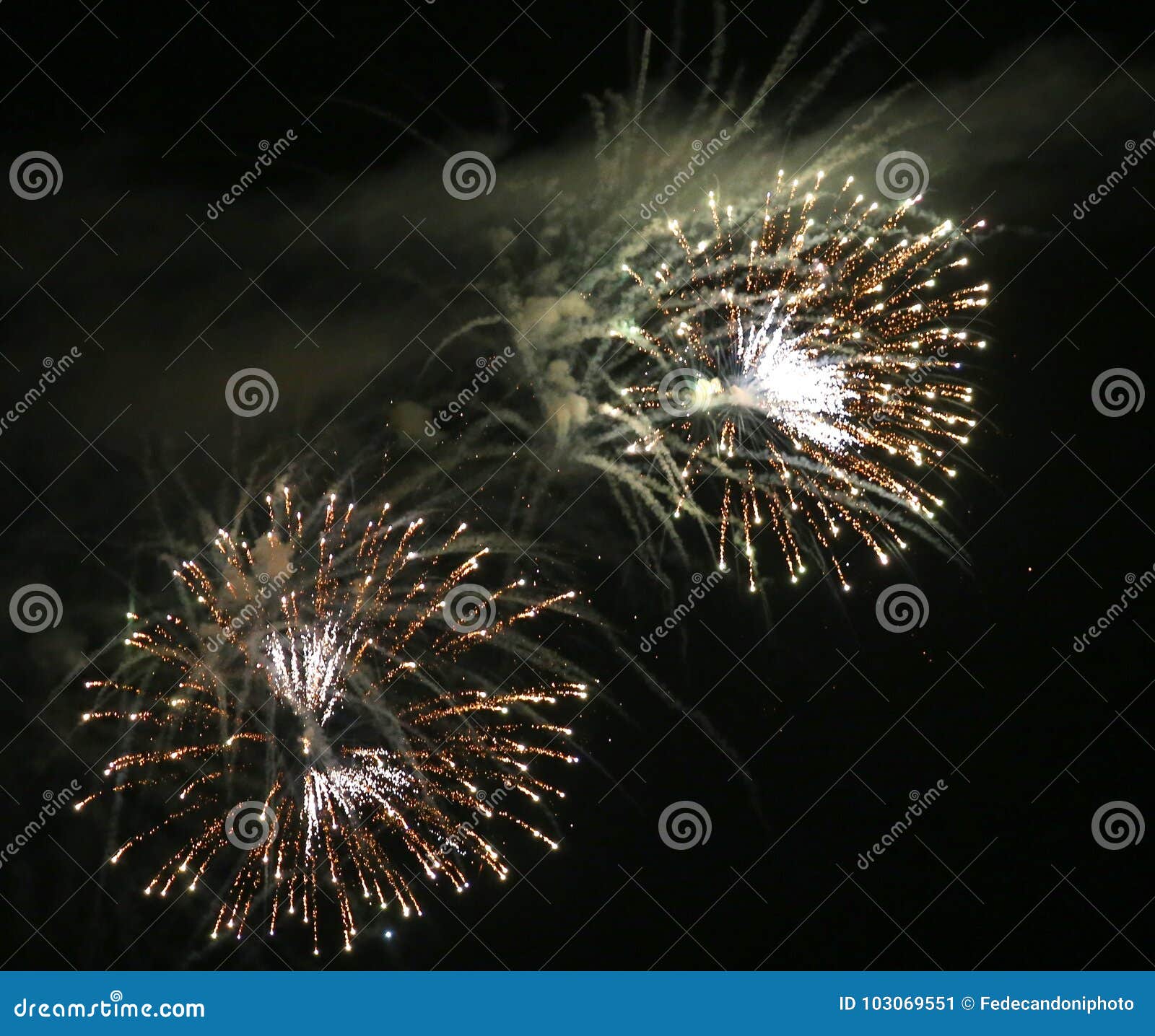 Magnificent Artificial Fireworks at Night Stock Image - Image of ...