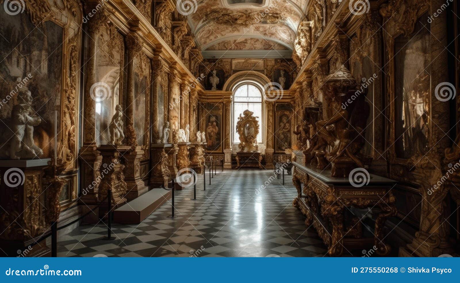 A Magnificent Baroque Palace Generative AI Stock Photo - Image of ...
