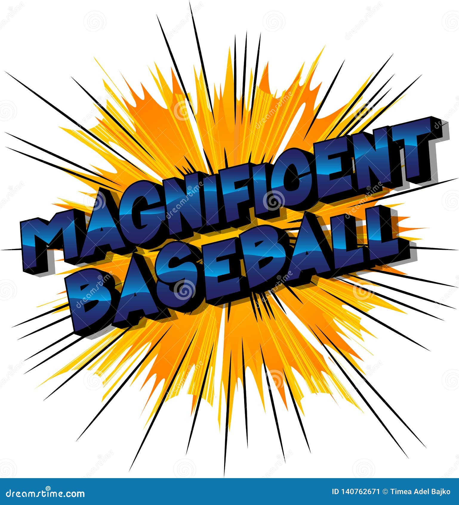 Magnificent Baseball - Comic Book Style Words. Stock Vector ...