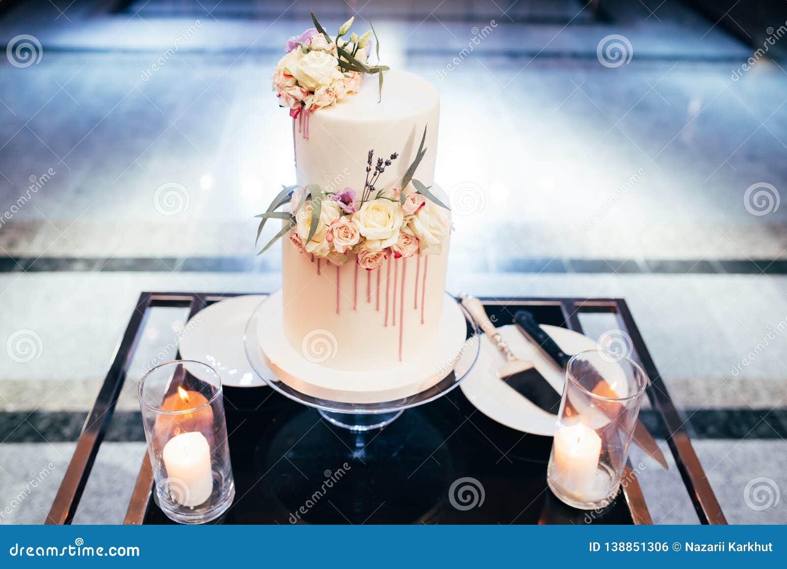 Magnificent Bisexual Cake for Brides and Guests Stock Photo - Image of ...