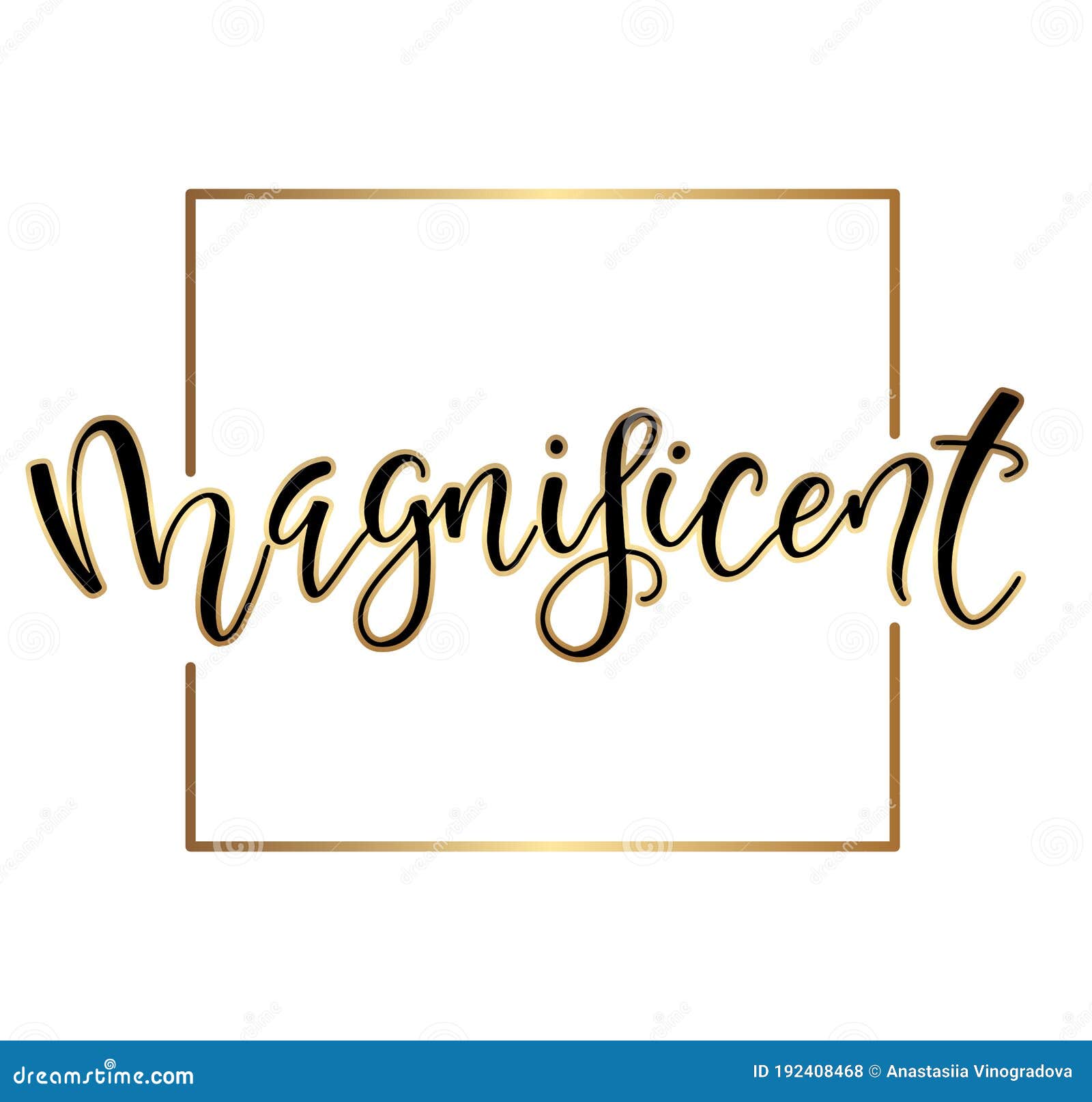 Magnificent Black and Gold Calligraphy, Vector Illustration. Stock ...