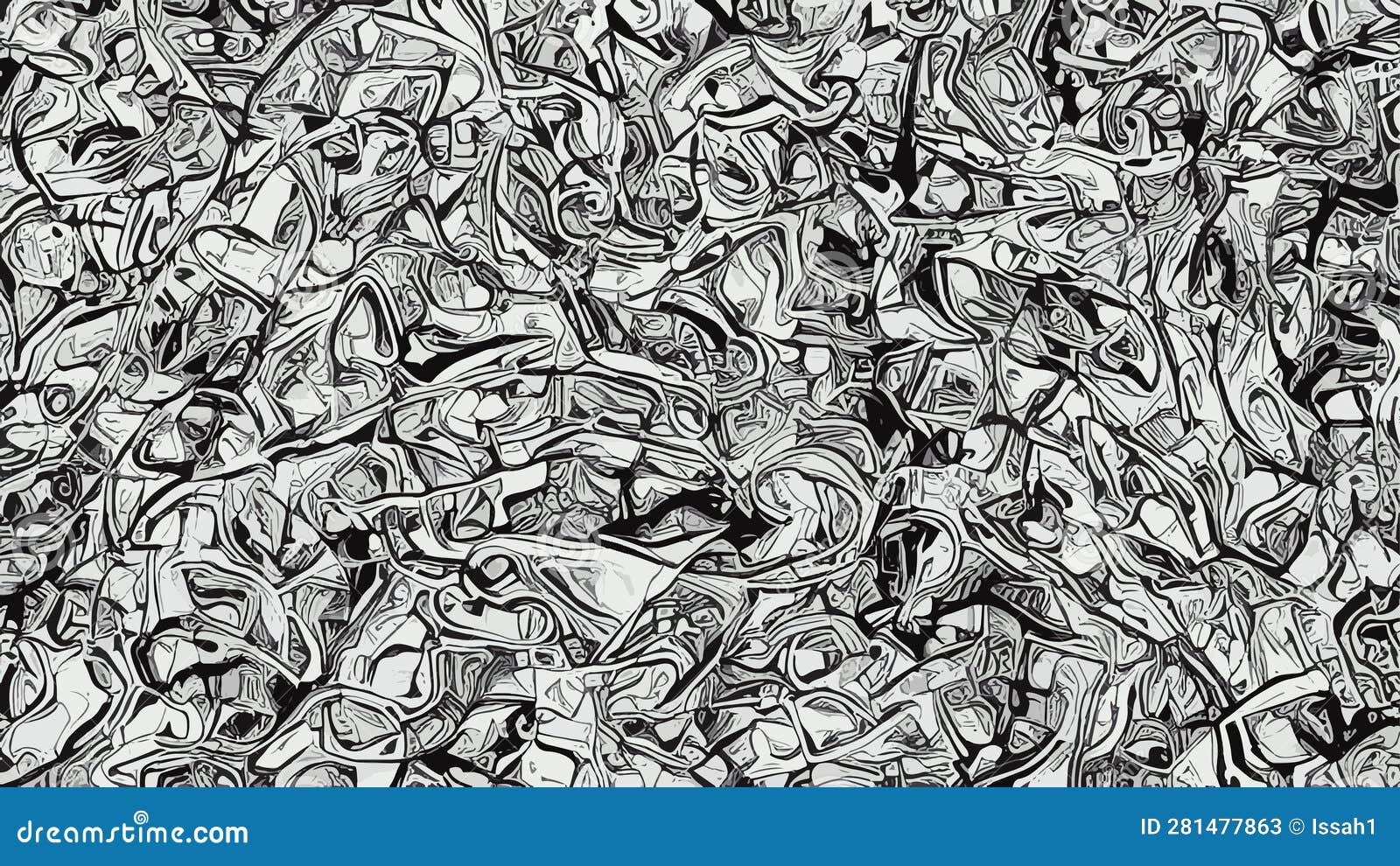 Magnificent Black and White Abstract Biology Blue Design Stock Vector ...