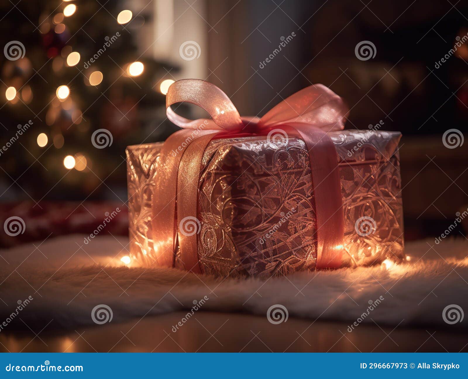 Magnificent Christmas Gift Under Tree Stock Image - Image of christmas ...