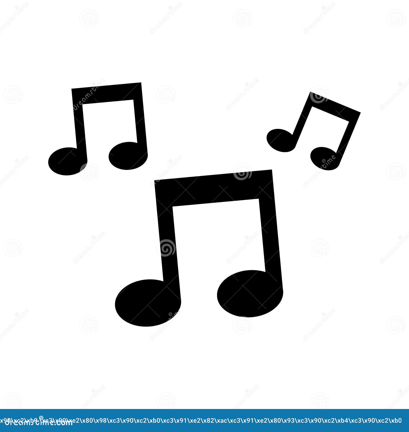 Magnificent Design of a Musical Notes on a White Background Stock ...